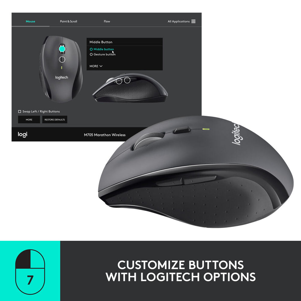 Logitech M705 Marathon Wireless Mouse – Systems Plus Computers